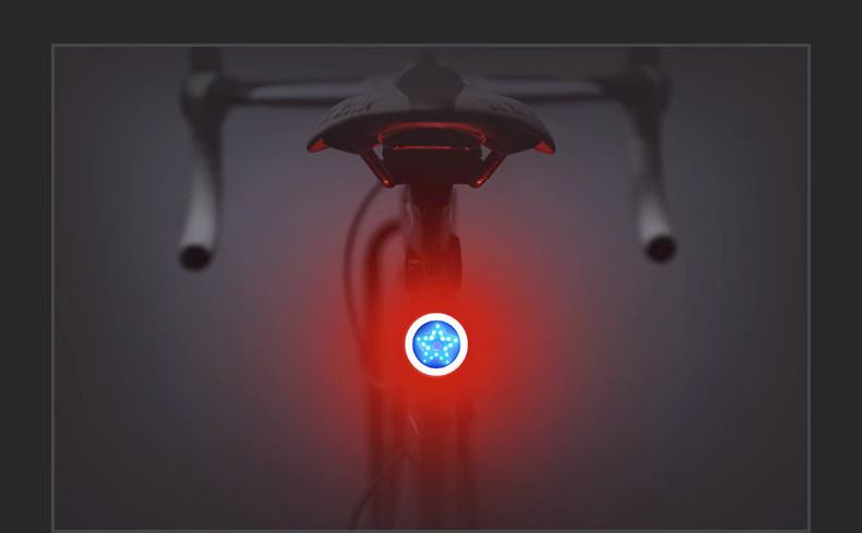 Bicycle Bike Light (Blue Star and Red Circle Very Bright & Feather ...