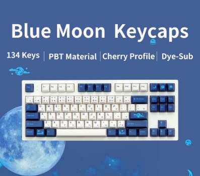 Blue Moon Keycaps | 134 Keys | Cherry Profile | PBT Dye-Sub | Royal ...