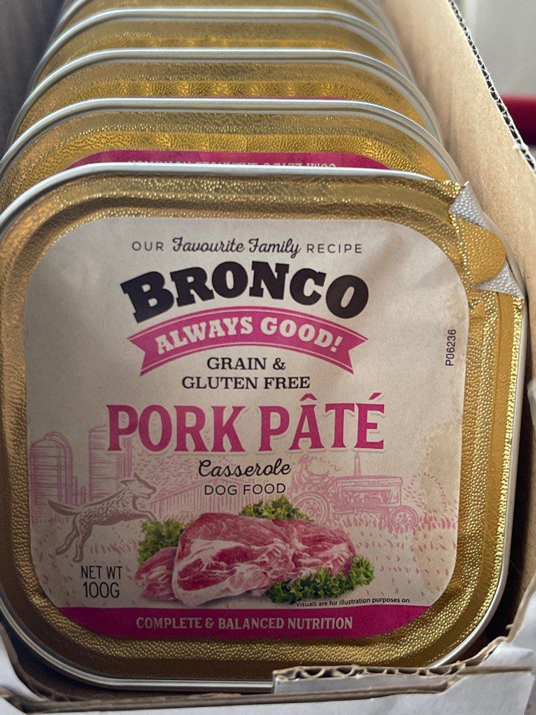 Bronco chicken Turkey pork salmon pate 37 trays, Pet Supplies, Pet Food ...