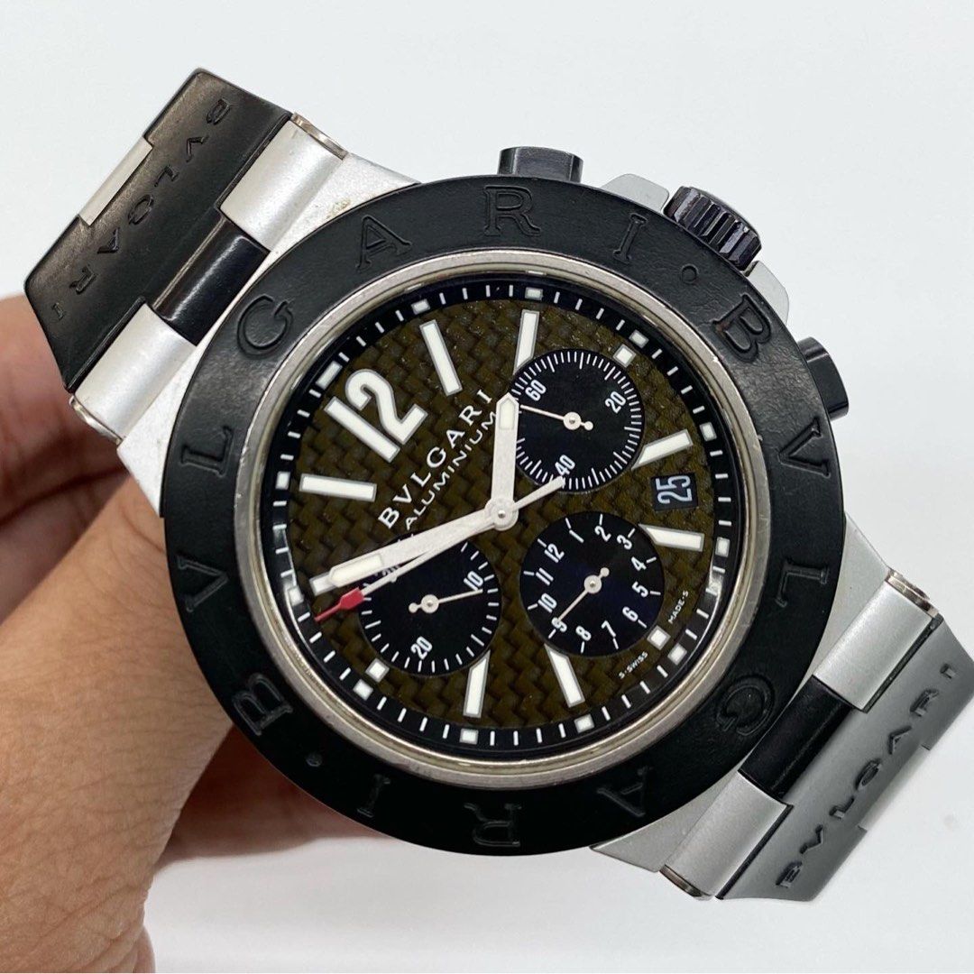 BVLGARI Diagono XL Aluminum Chronomatic, Barang Mewah, Jam Tangan di Carousell