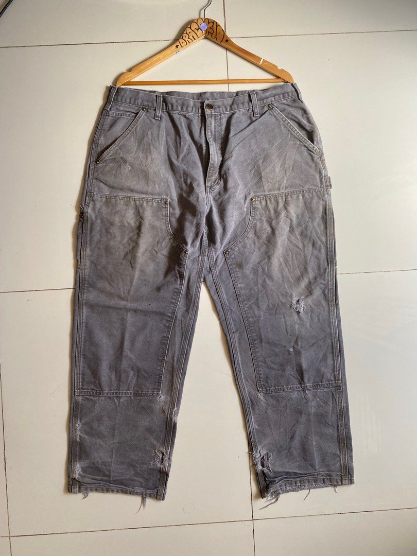 Carhartt Grey Double Knee Pants B136 GVL on Carousell