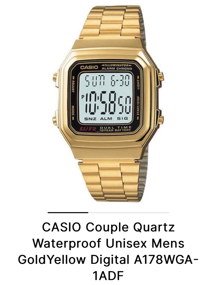 Casio Gold Unisex A178W, Luxury, Watches on Carousell
