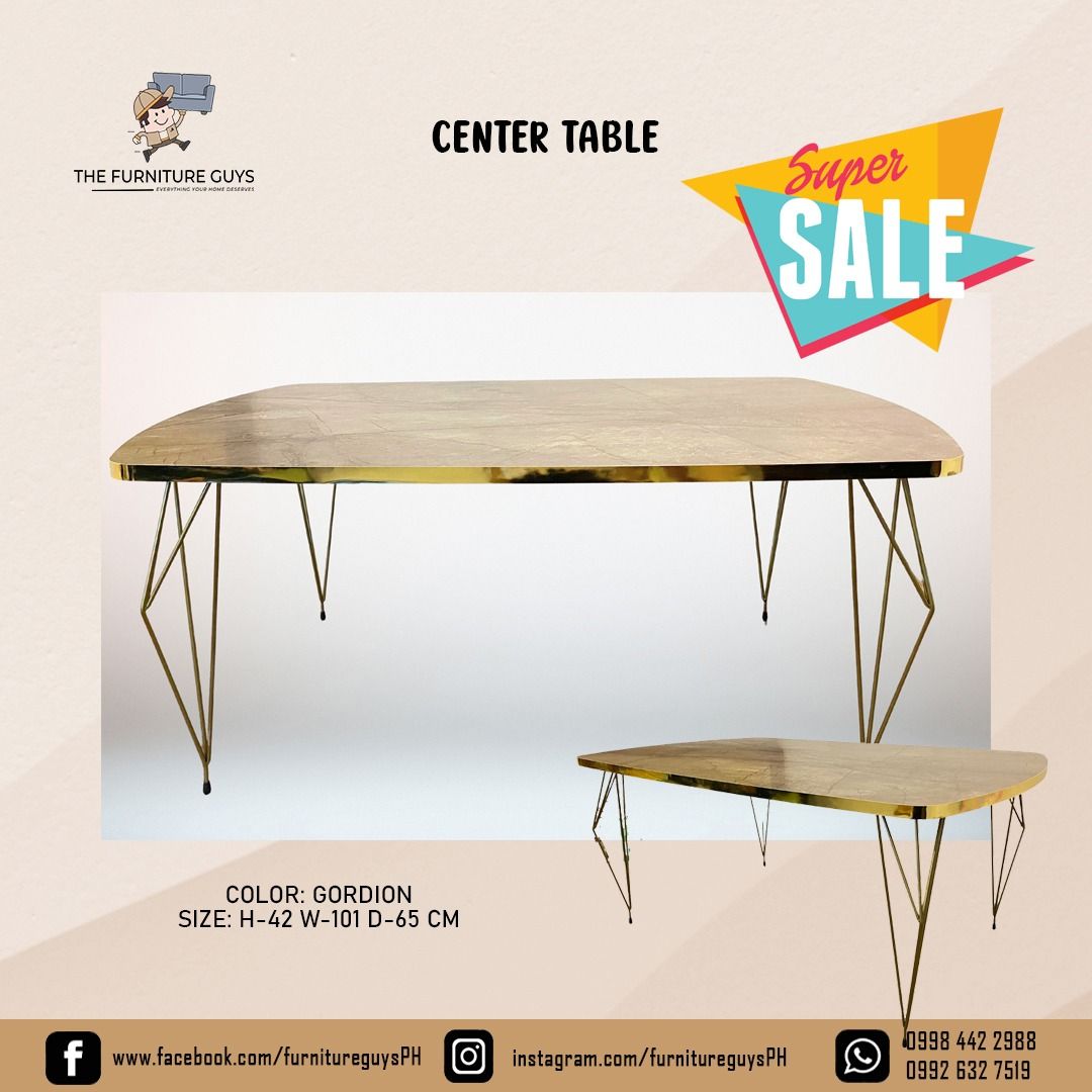 CENTER TABLE, GOLD CENTER TABLE, AESTHETIC CENTER TABLE, Furniture ...