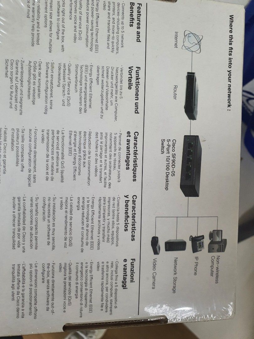 CISCO 5 Port Desktop switch, Computers & Tech, Parts & Accessories ...
