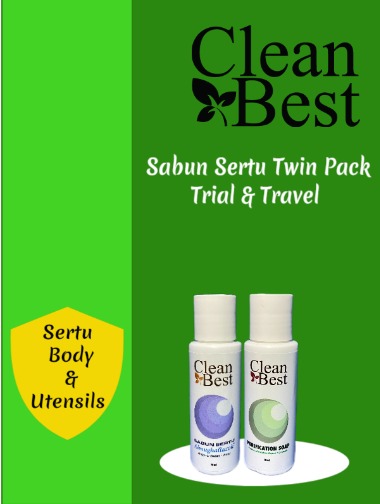 Cleanbest Sabun Sertu Twin And Travelers Pack Body And Utensil