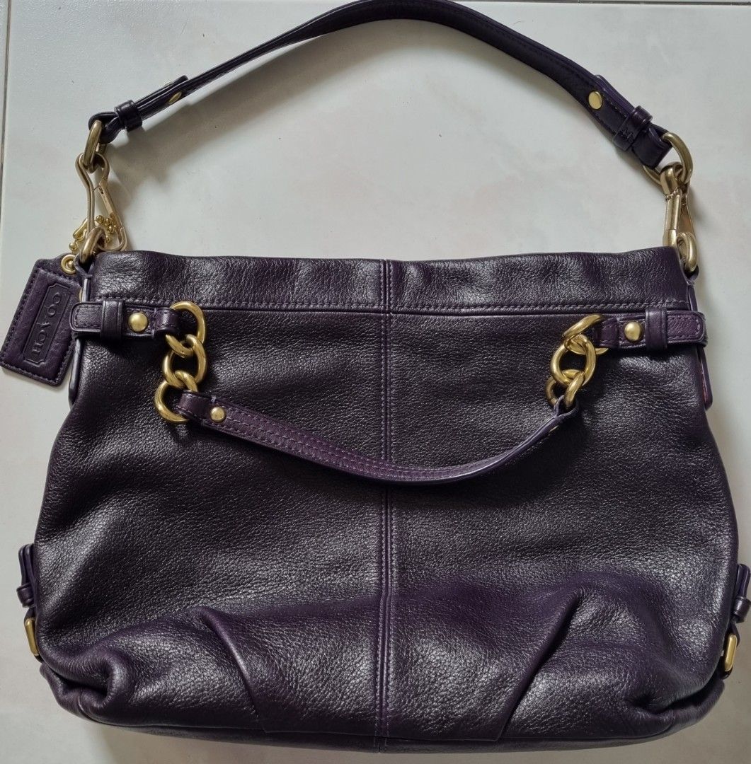 Authentic Coach leather bag (purple), Women's Fashion, Bags & Wallets ...