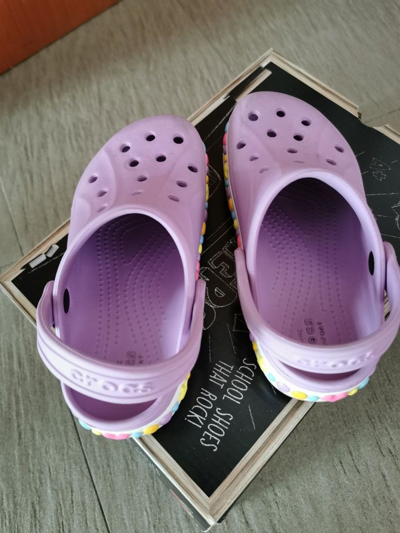 Crocs Kids Baya Band Charm Band Clog in Orchid - C11, Babies & Kids ...