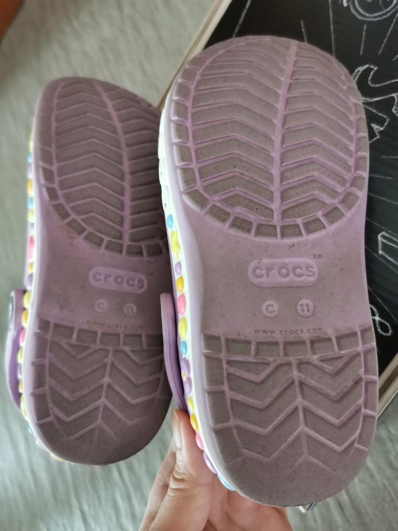 Crocs Kids Baya Band Charm Band Clog in Orchid - C11, Babies & Kids ...