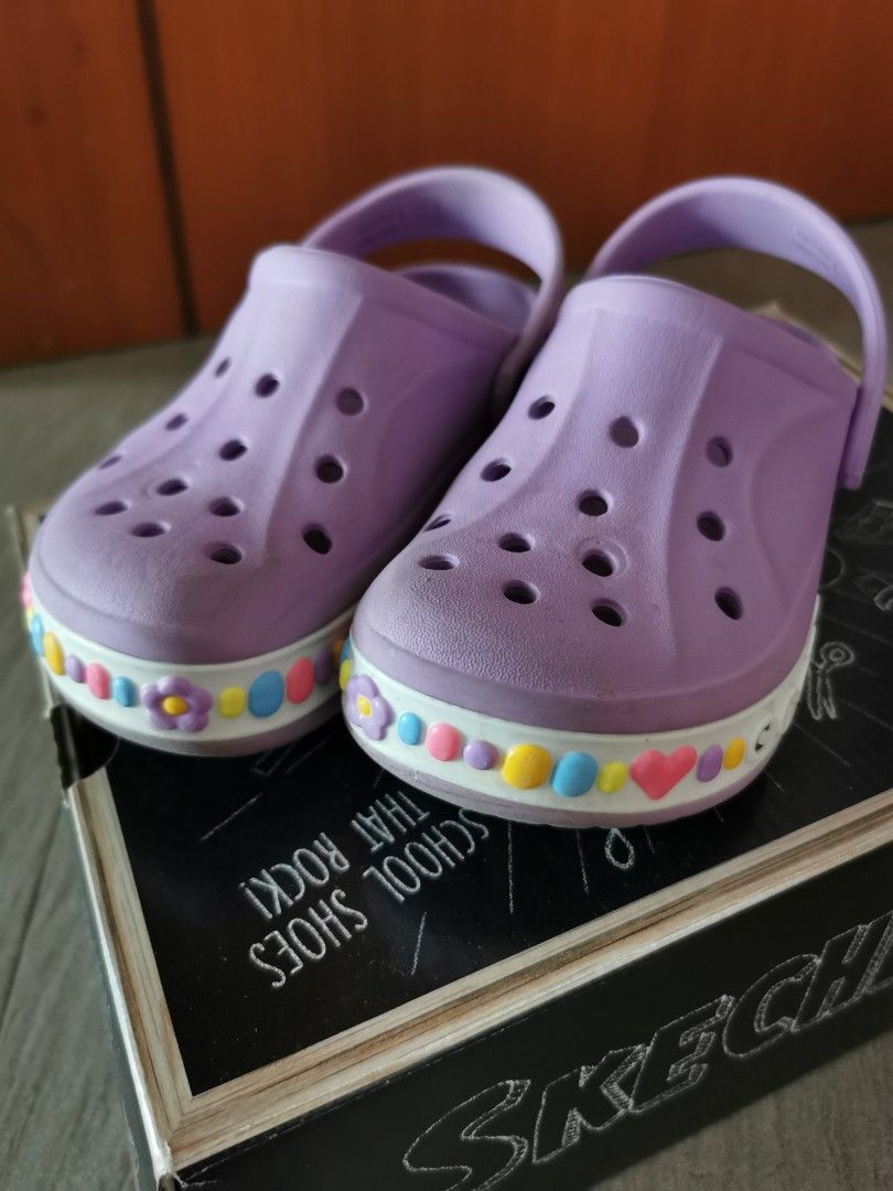 Crocs Kids Baya Band Charm Band Clog in Orchid - C11, Babies & Kids ...