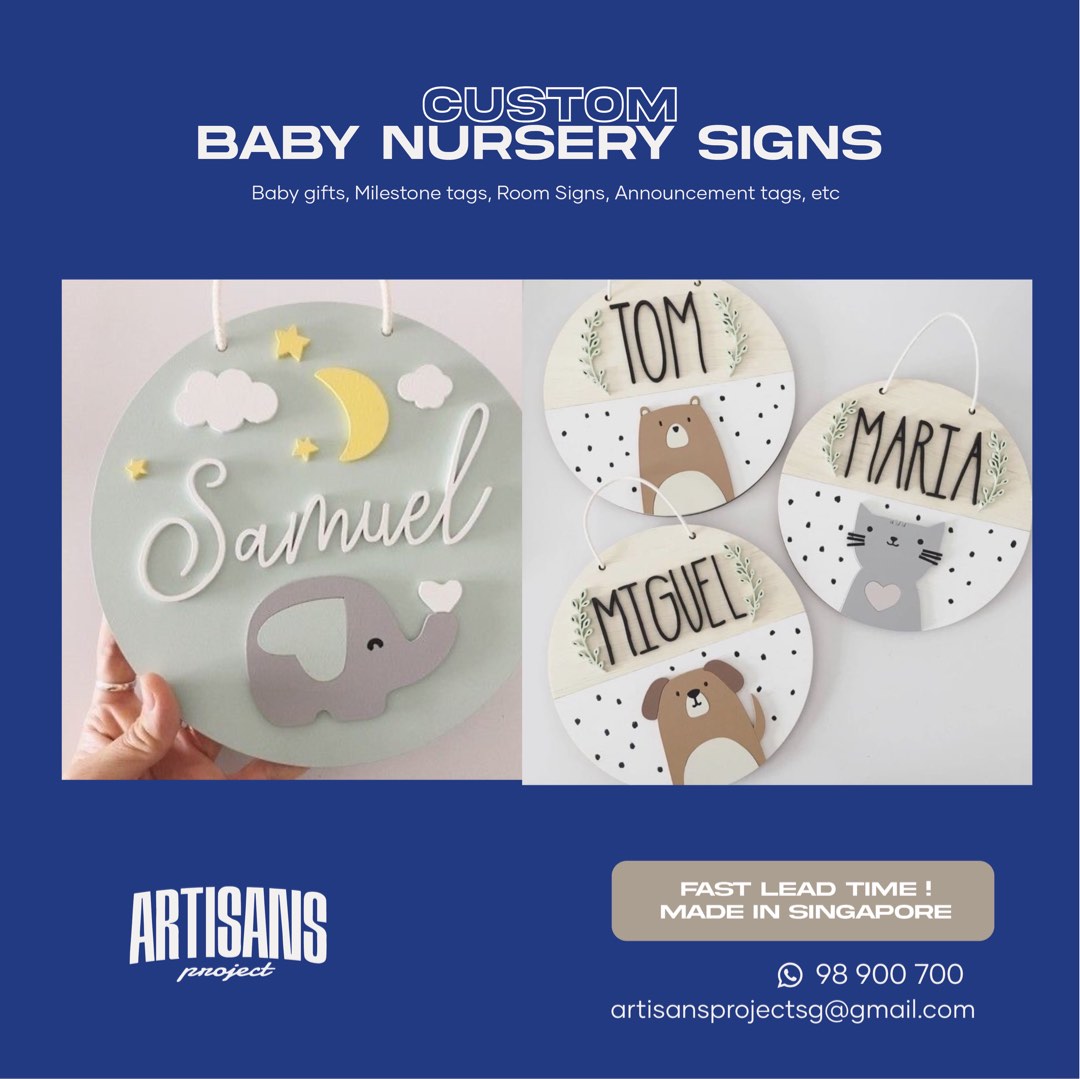 Custom Nursery Sign (Baby Name Sign), Babies & Kids, Baby Nursery ...