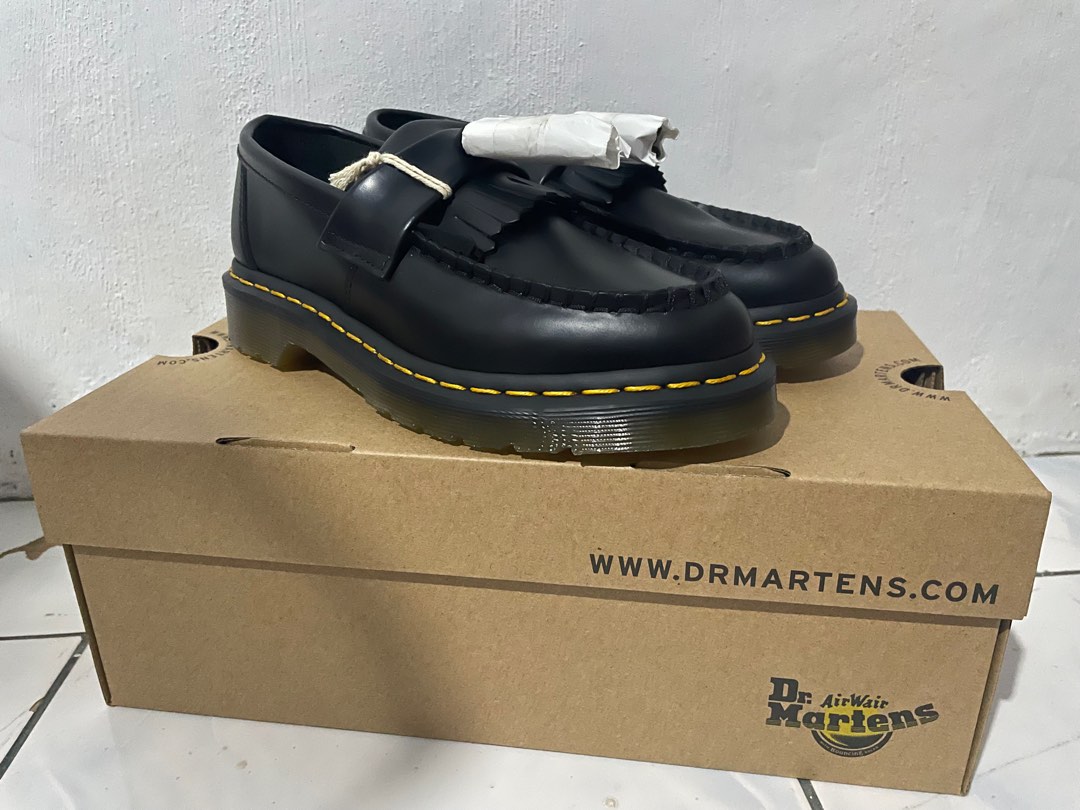 Doc Martens Adrian Yellow Stitch Leather Tassel Loafers on Carousell
