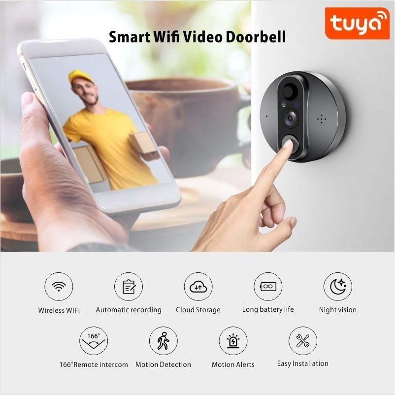 Door viewer with LED screen, peephole, smart app, digital smart door ...