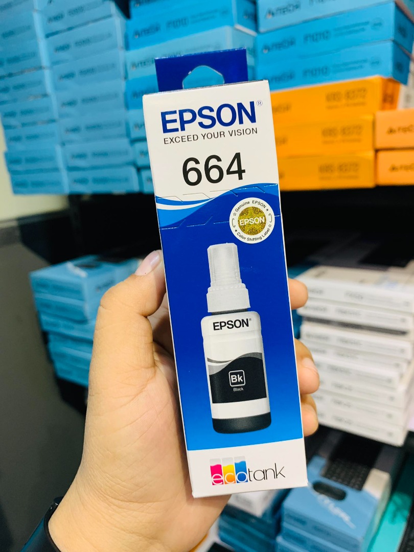 Epson 664 Ink Black For L1300, L200, L220,L300, L310, L350, L365, L565, L120 Printer, Computers ...