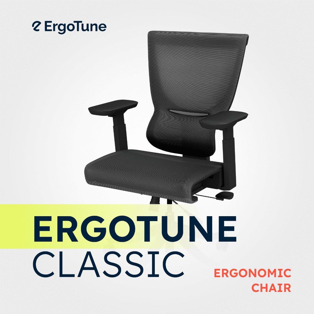 Ergotune Classic V3 Charcoal Black, Furniture & Home Living, Furniture ...