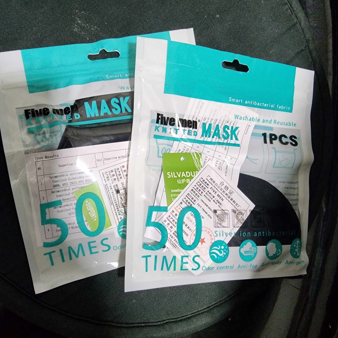 Five Men Reusable mask face cover protection, Health & Nutrition, Face ...