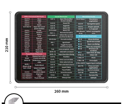 Gaming Mouse Pad Keyboard shortcut, Excel, Word and PPT Shortcuts Mouse ...