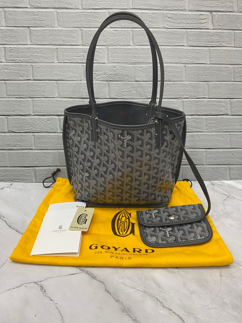 GOYARD mini anjou grey 2022 canvas Size 21x20x10 Db,receipt,tag,pouch ...