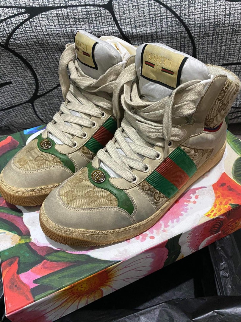 Gucci Screener GG High, Men's Fashion, Footwear, Sneakers on Carousell