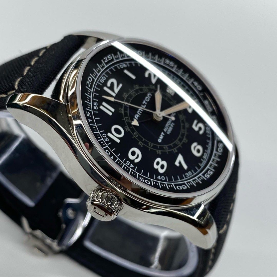 Hamilton Khaki UTC GMT Full Original, Barang Mewah, Jam Tangan di Carousell