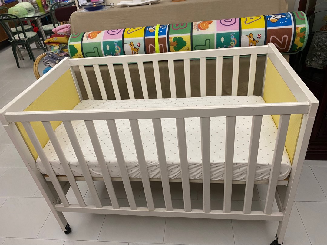 Ikea Baby Cot with wheels and mattress, Babies & Kids, Baby Nursery ...