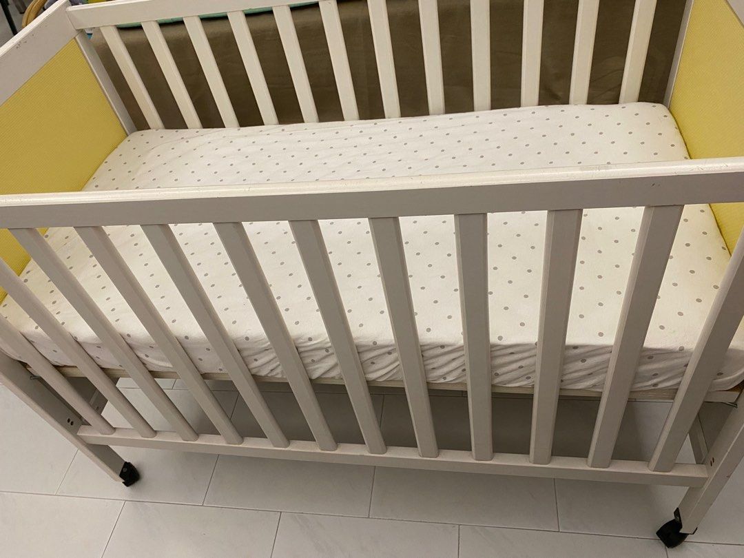 Ikea Baby Cot with wheels and mattress, Babies & Kids, Baby Nursery ...