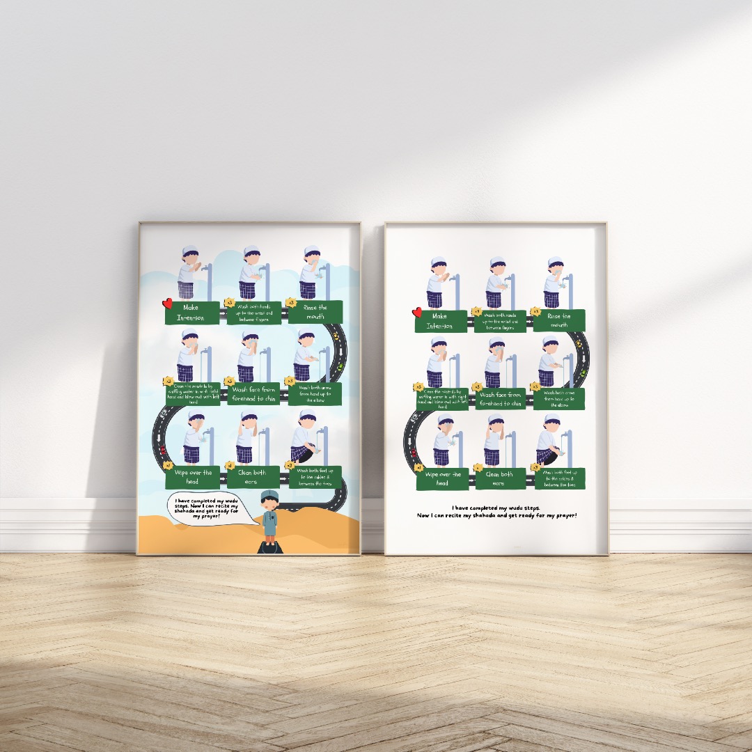 Islamic Kids Wall Art, Ablution Steps, Wudu Steps, Boys or Girls ...