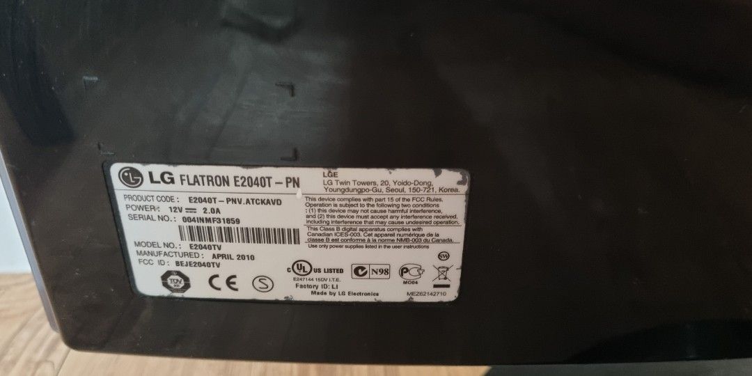 LG Flatron E2040 monitor for sale, Computers & Tech, Parts ...
