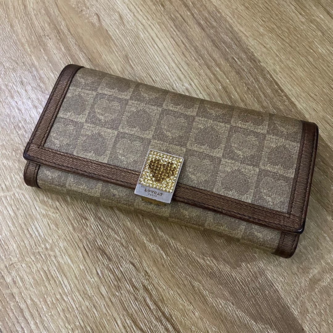 Lovcat Paris Long Wallet Gold Hearts Bronze, Women's Fashion, Bags ...