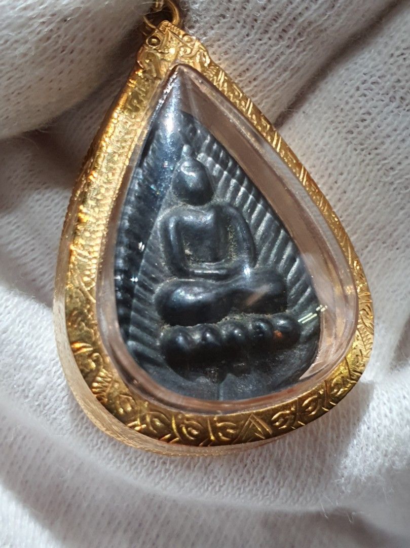 Lp Boon amulet powerful phra kleep bua yant nur mekaphat 70 gold case ...