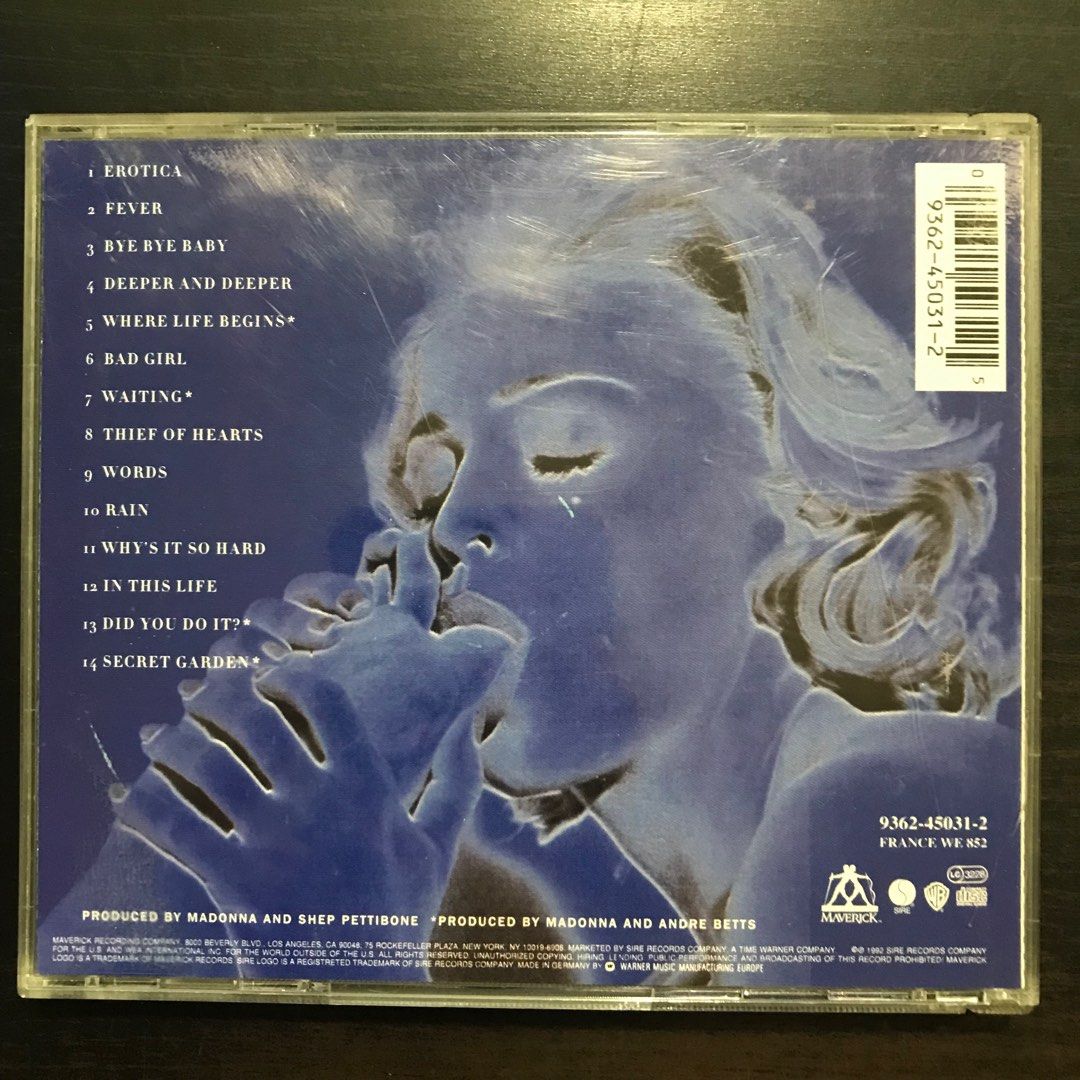Madonna - Erotica (Old Press) (Box 23rd), Hobbies & Toys, Music & Media, CDs & DVDs on Carousell