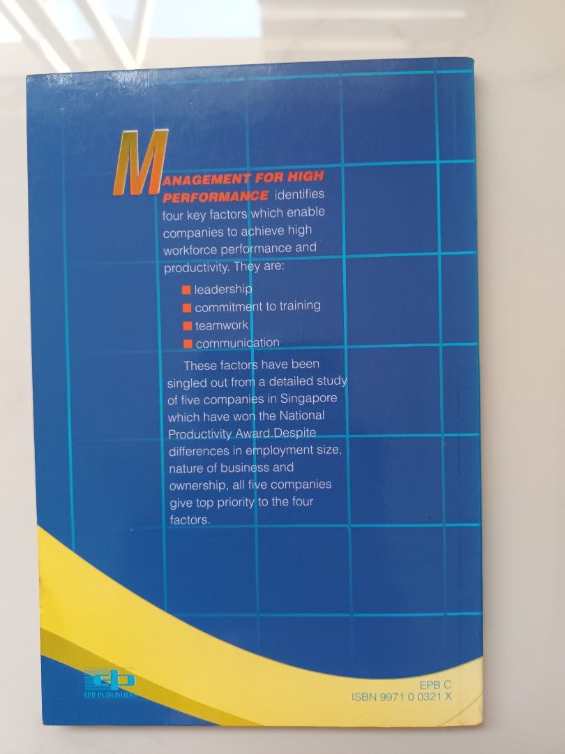 Management For High Performance - National Productivity Board, Hobbies ...