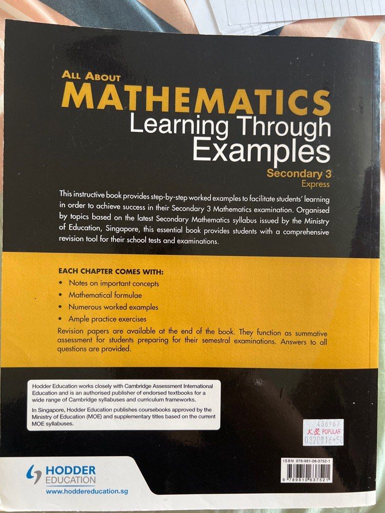Math sec 3 textbook, Hobbies & Toys, Books & Magazines, Textbooks on ...