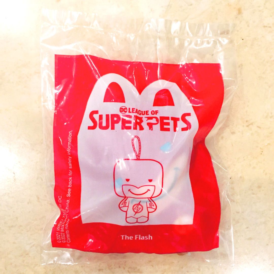 McDonald's MacDonald McD DC League of Superpets The Flash Happy Meal Plush Toy with Hanging Loop ...