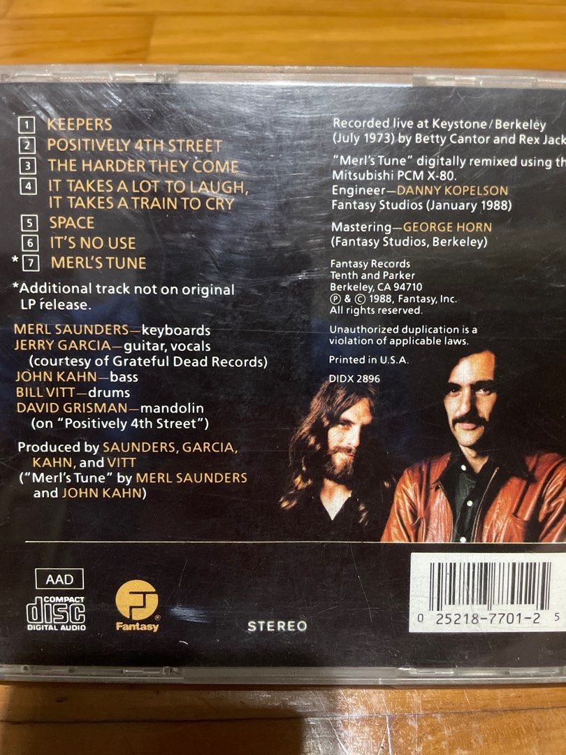 Merl Saunders/ Jerry Garcia/ John Kahn/ Bill Vitt Live At Keystone CD ...