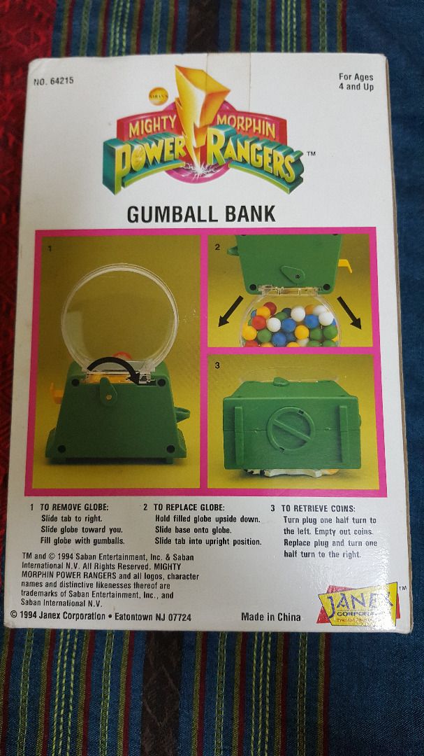 MIGHTY MORPHIN POWER RANGERS GUMBALL BANK, Hobbies & Toys, Collectibles ...