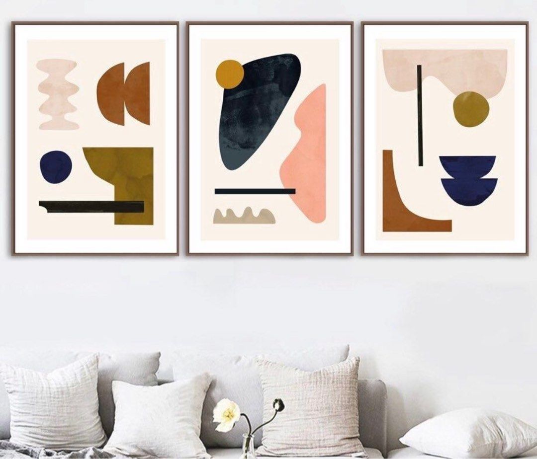 Minimalism abstract art paintings (3x), Hobbies & Toys, Stationery ...