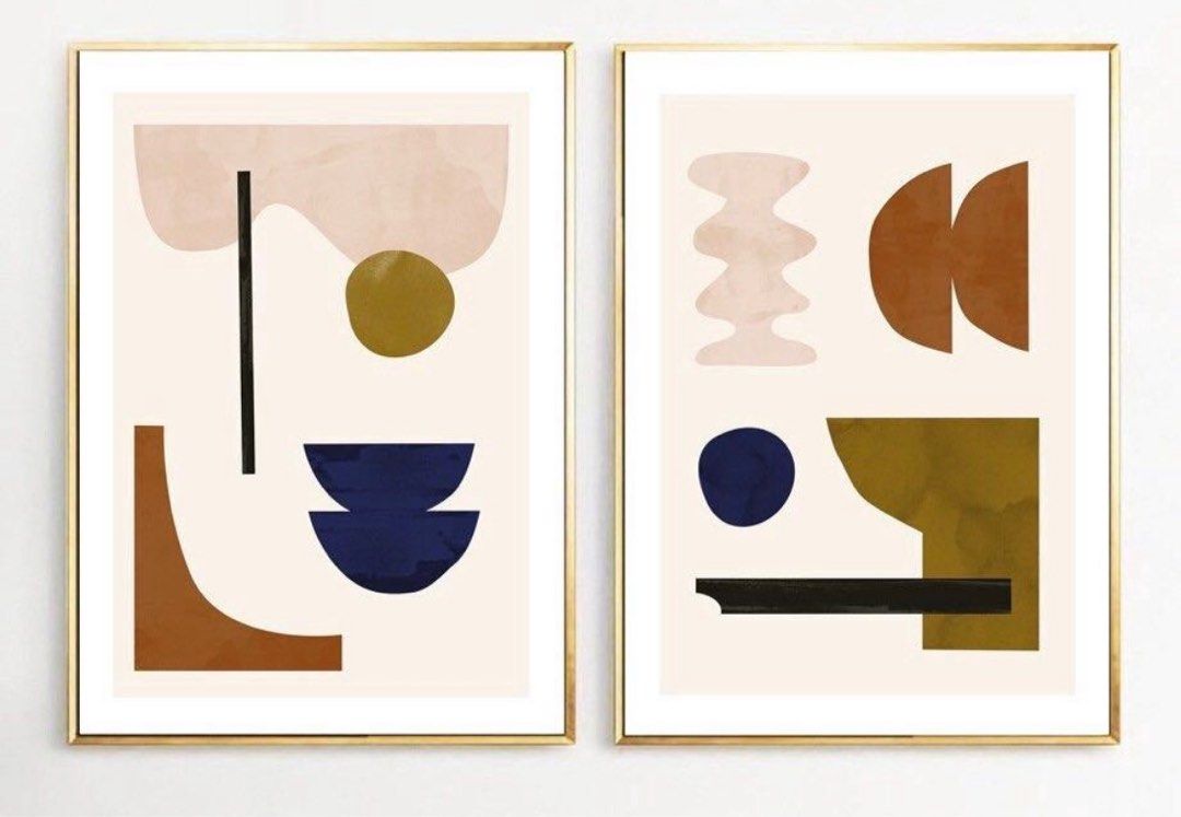 Minimalism abstract art paintings (3x), Hobbies & Toys, Stationery ...