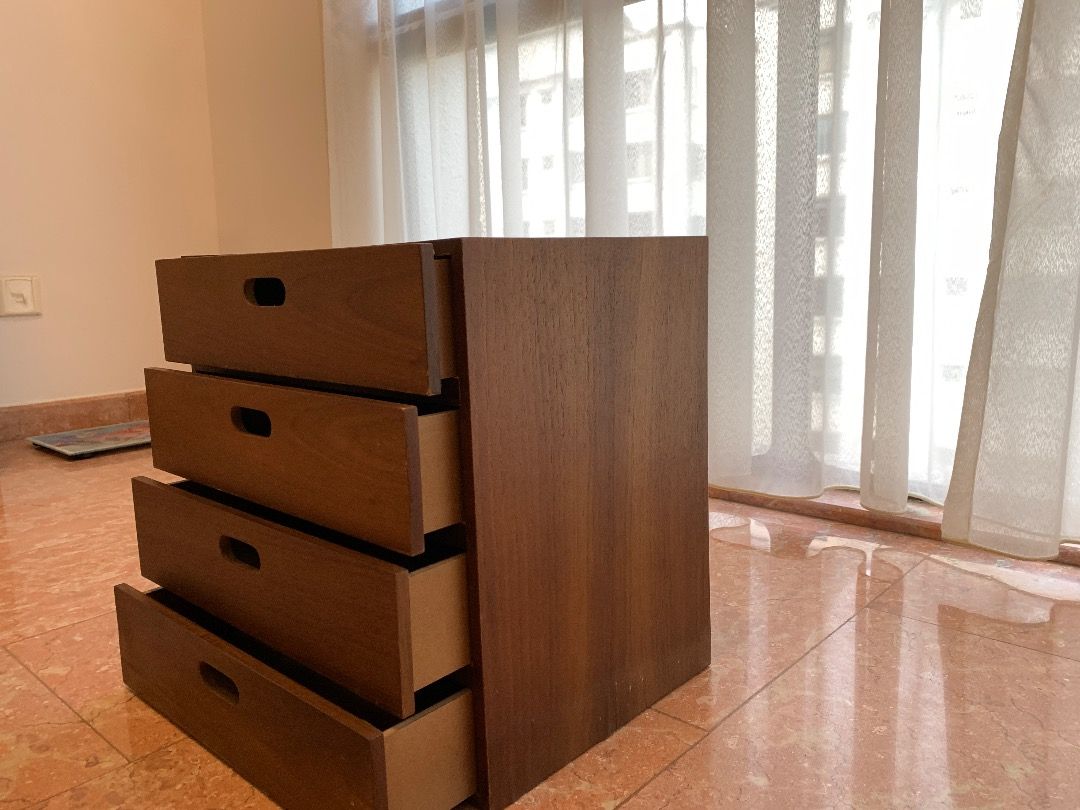 Muji stacking drawers - Walnut, Furniture & Home Living, Furniture ...