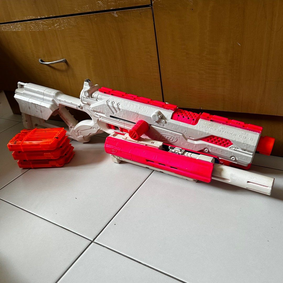 Nerf Pink painted Longstrike , Hobbies & Toys, Toys & Games on Carousell