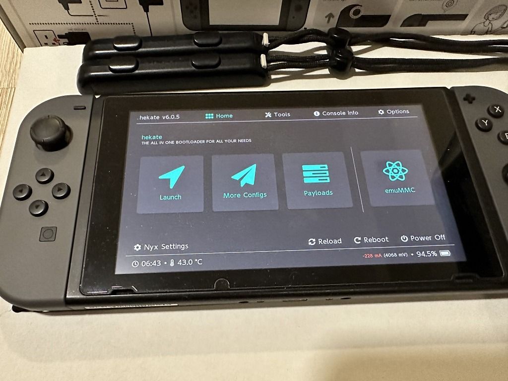 Nintendo Switch V2 Modded Jailbreak Gray Console with Dual Boot 256GB ...