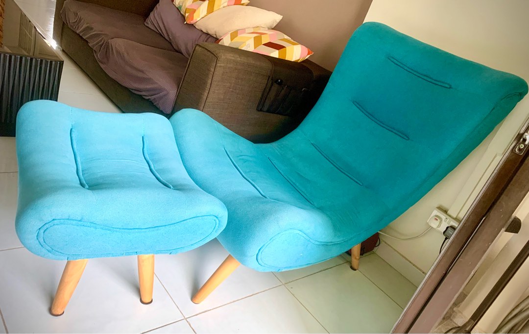 Northern Europe Wo Niu Yi Single Sofa with bench, Furniture & Home ...