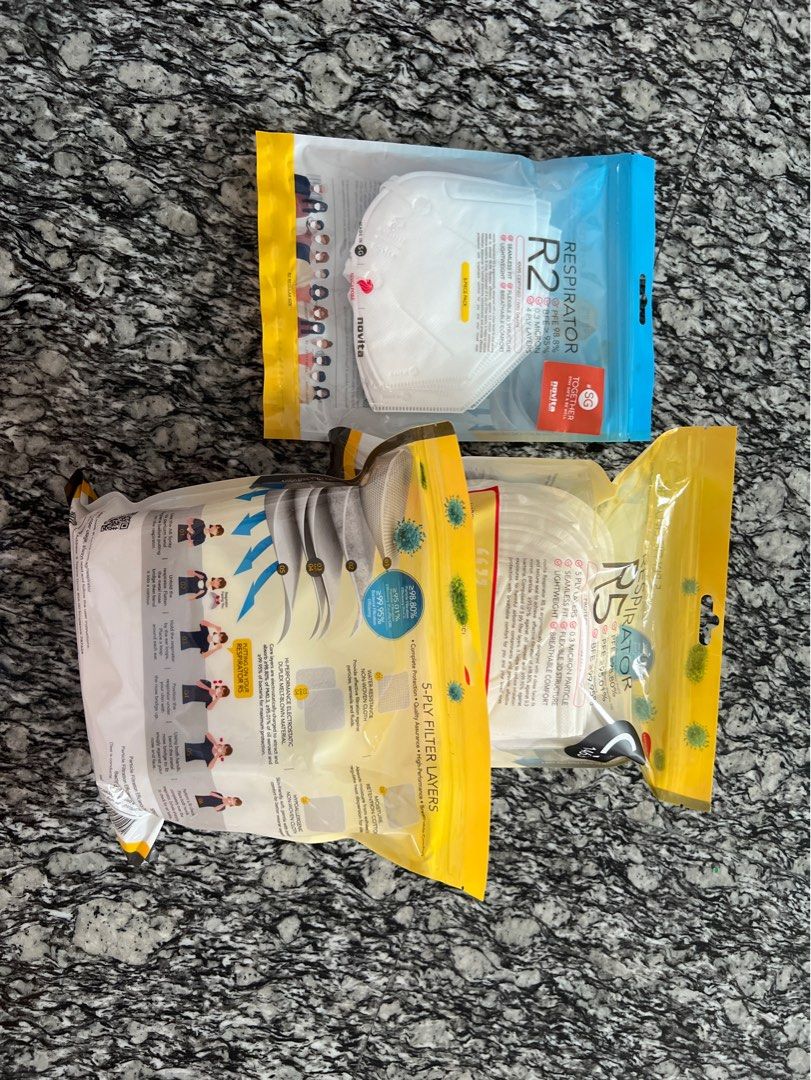 Novita Respirator R2 and R5 Masks, Health & Nutrition, Face Masks ...