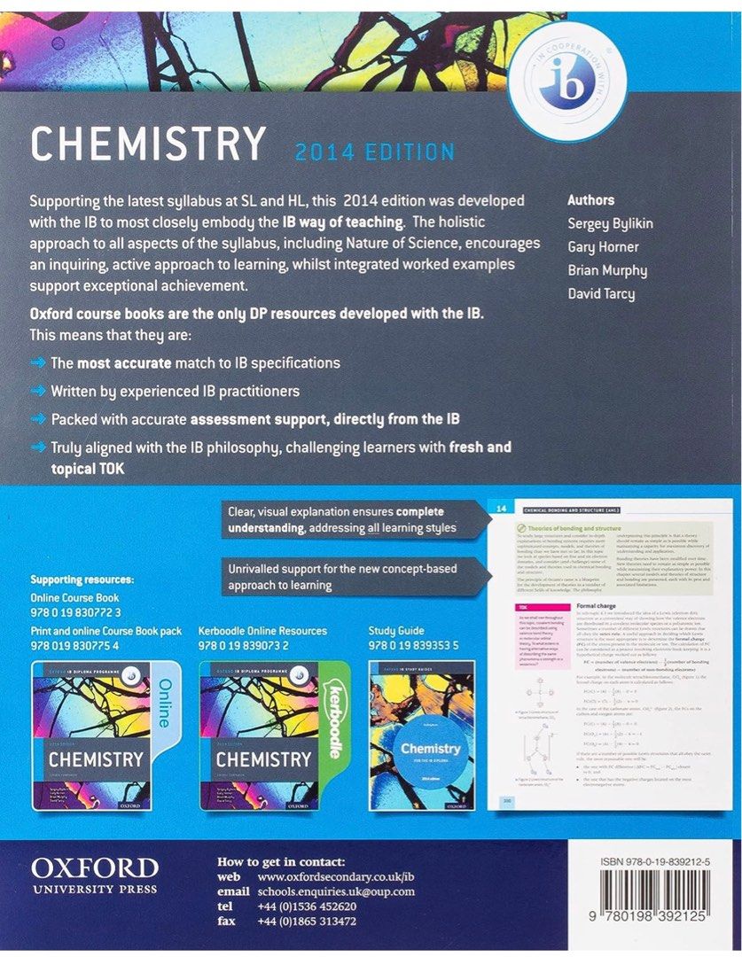 Oxford IB Chemistry Textbook 2014 Edition, Hobbies & Toys, Books ...