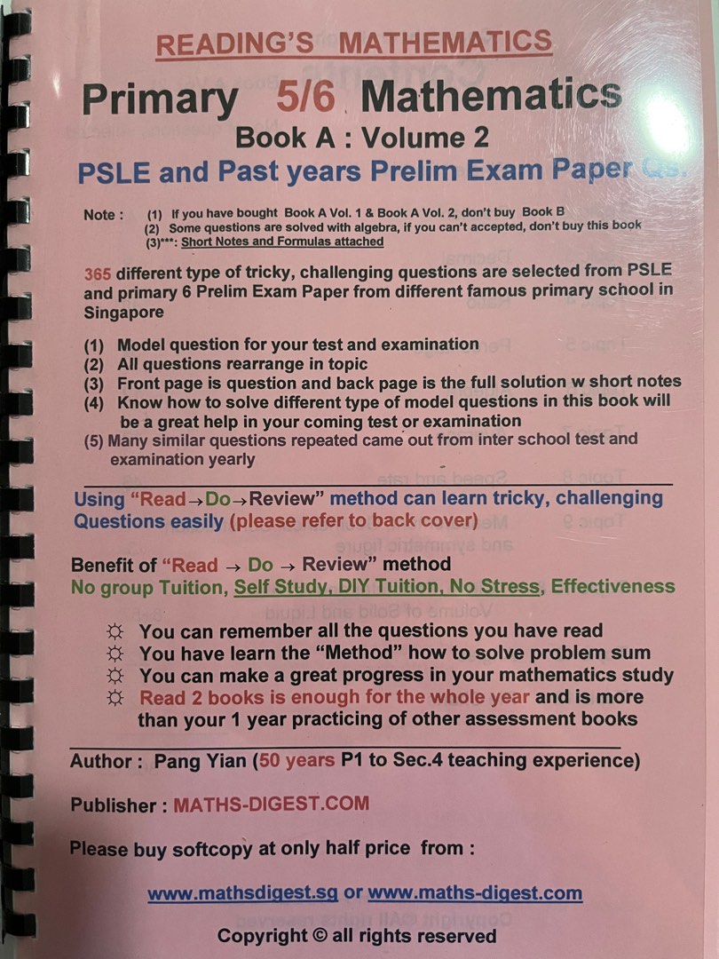 past Maths PSLE and Prelim papers, Hobbies & Toys, Books & Magazines, Assessment Books on Carousell