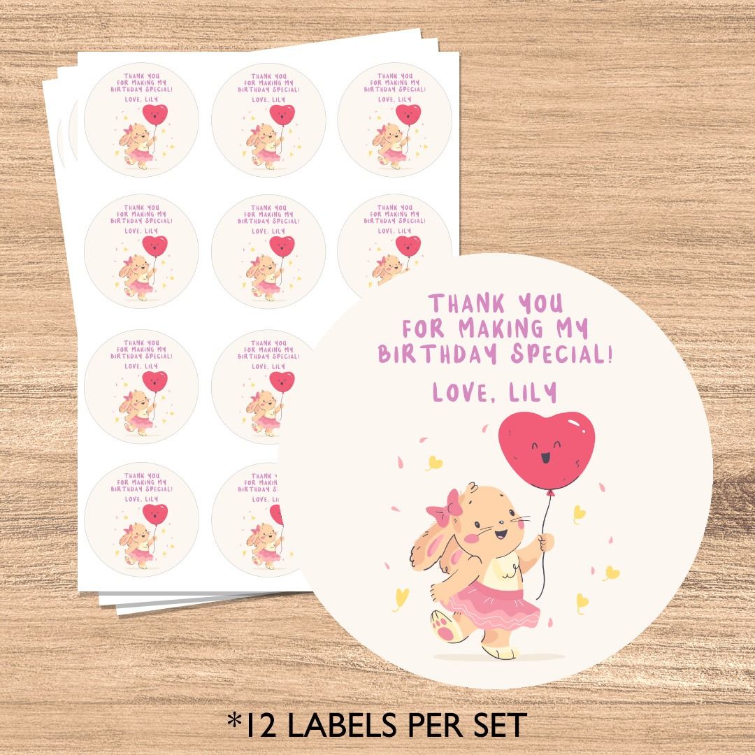 Personalized Birthday Sticker Labels Party Favor Labels Goodie Bag ...