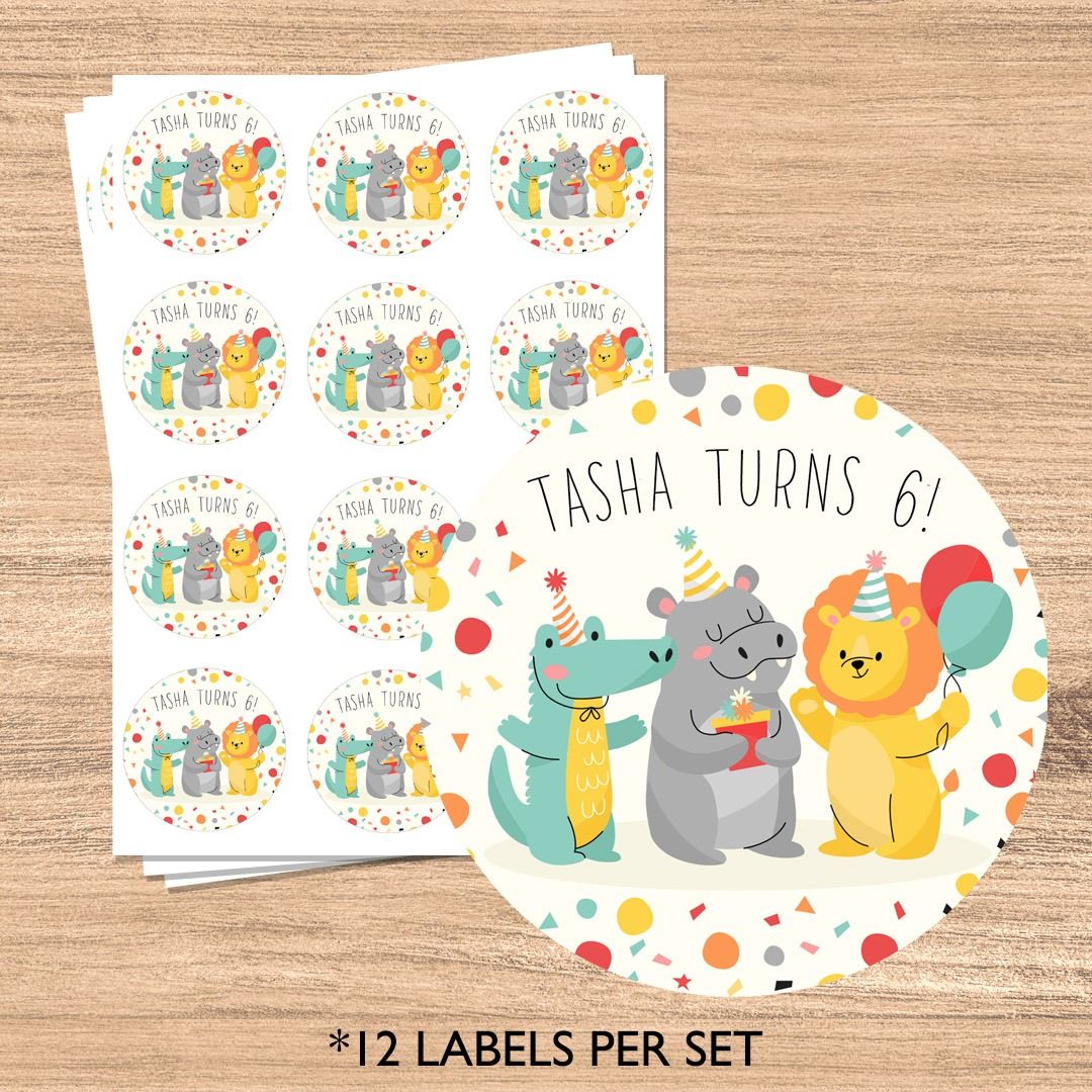 Personalized Birthday Sticker Labels Party Favor Labels Goodie Bag ...