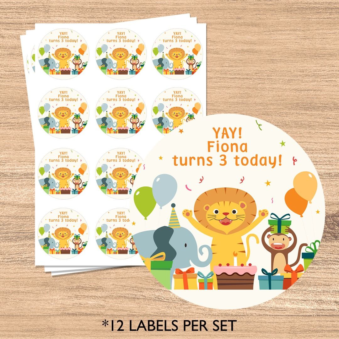 Personalized Birthday Sticker Labels Party Favor Labels Goodie Bag ...