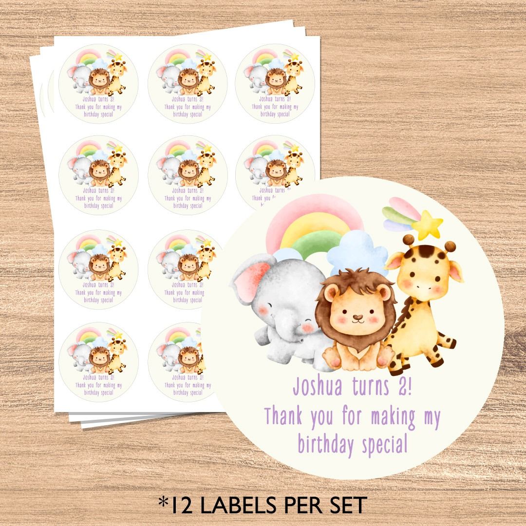 Personalized Birthday Sticker Labels Party Favor Labels Goodie Bag ...