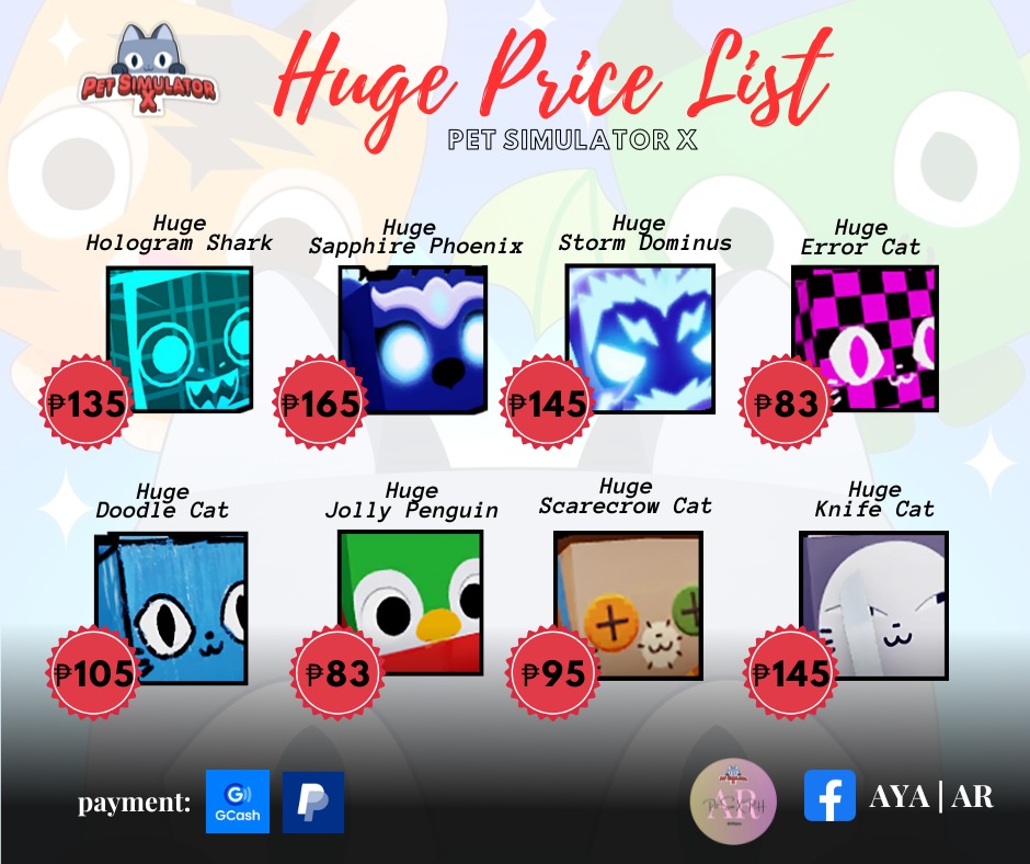 PET SIM X (PSX) HUGE PETS , Video Gaming, Gaming Accessories, In-Game ...