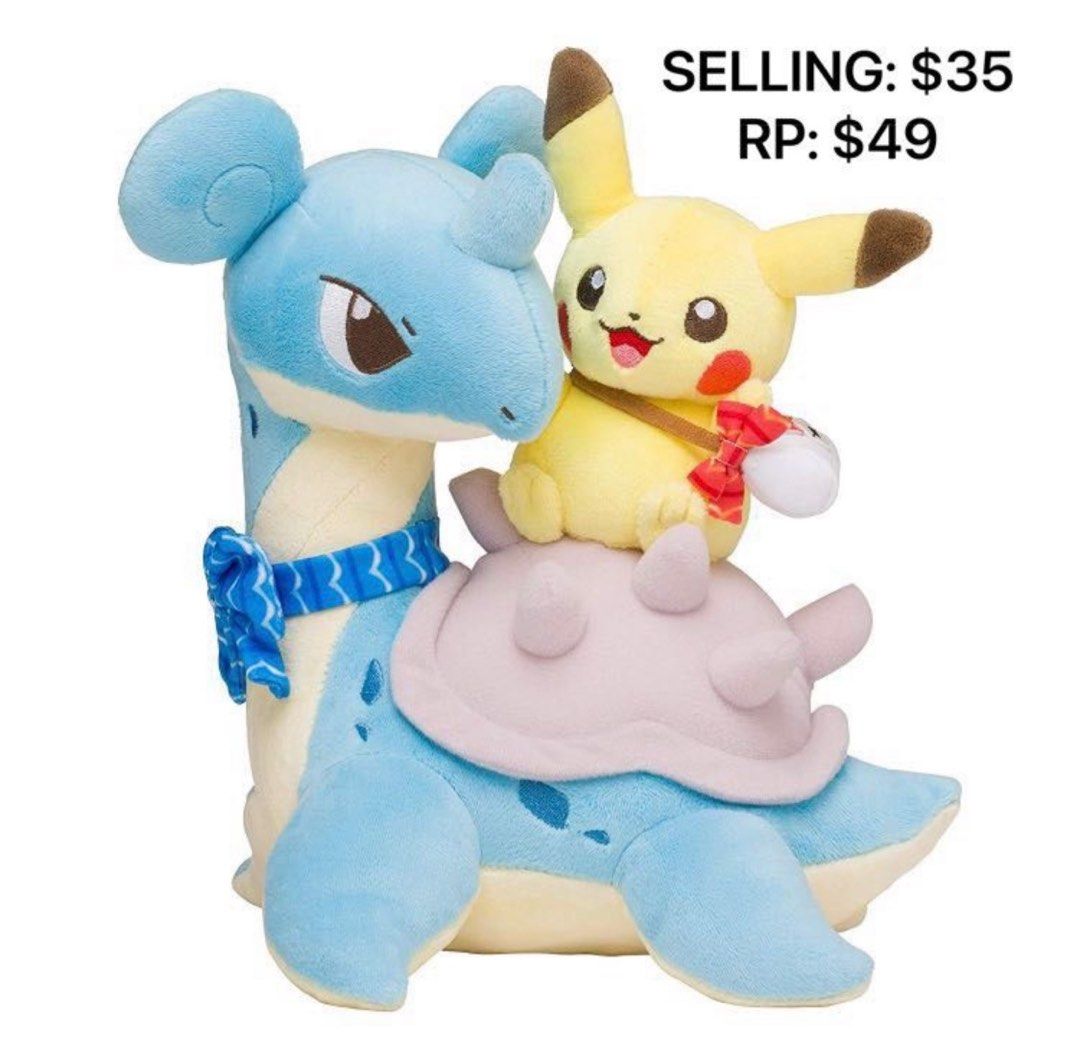 Pikachu Riding with Lapras Pokemon Centre Original Soft Toy (RP: $49 ...